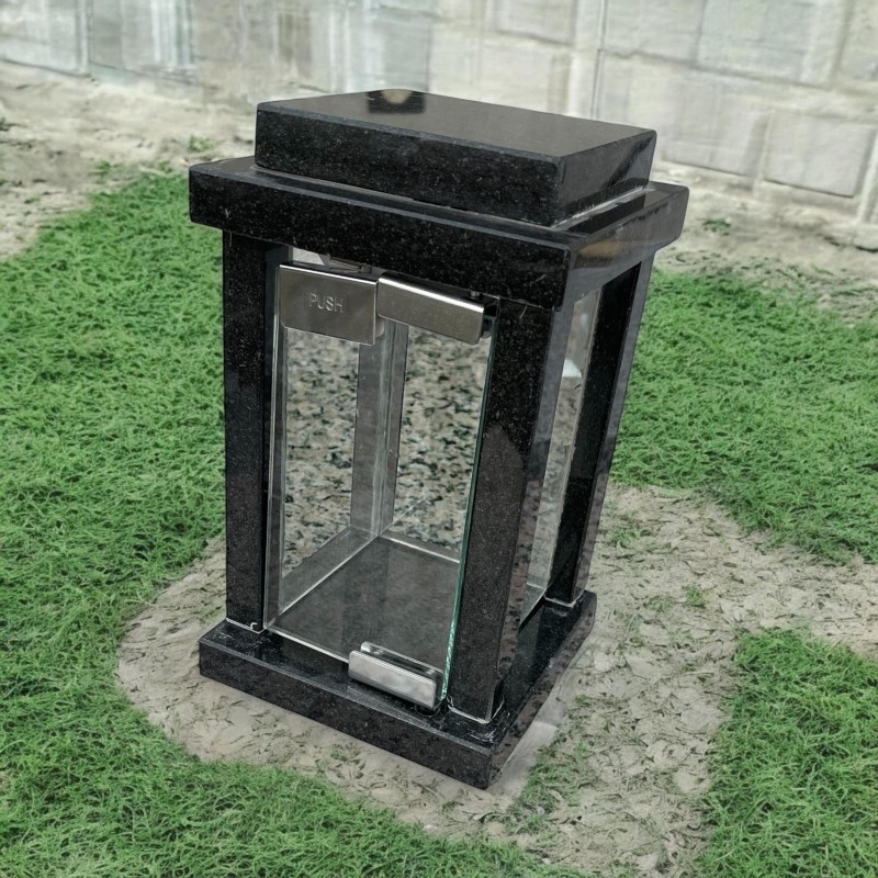 Felinar granit negru